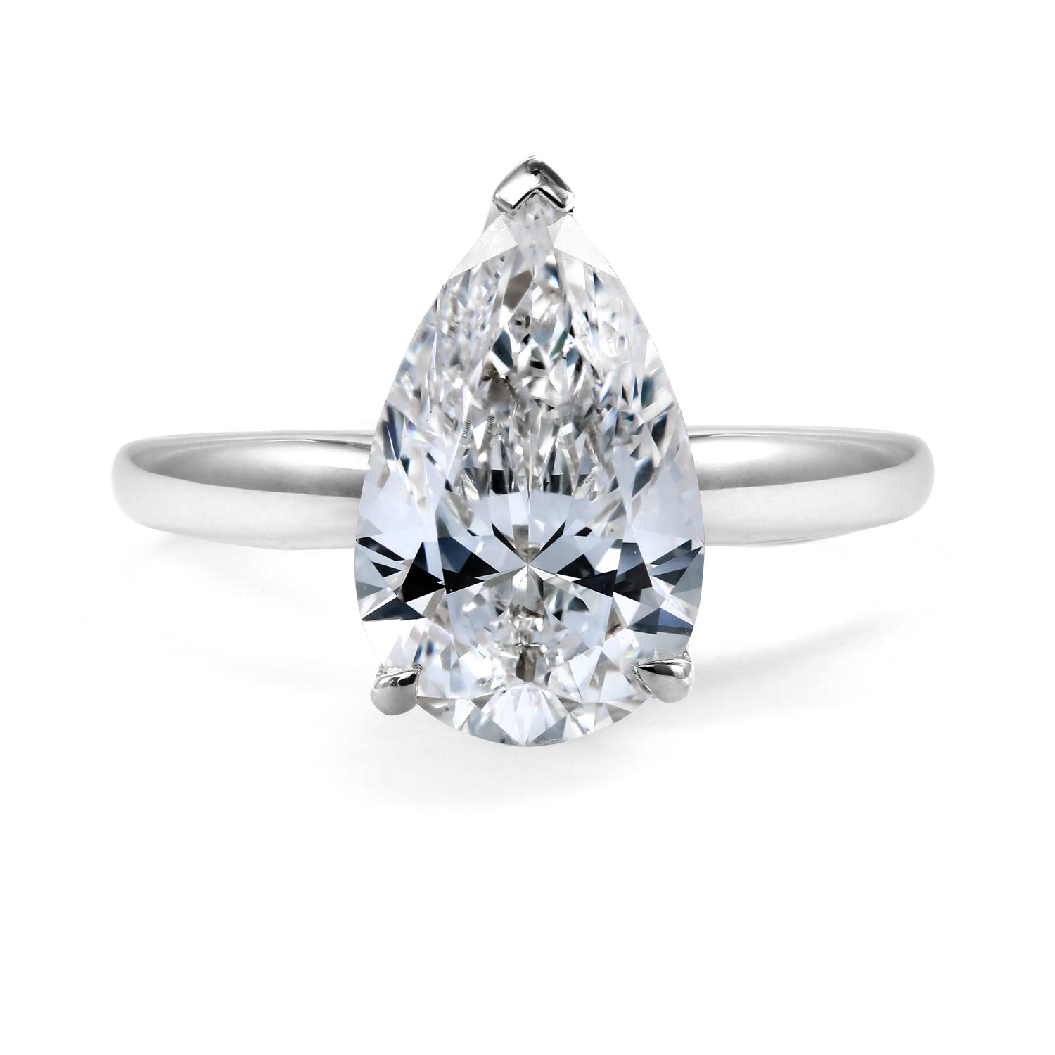 Clarity Diamond™ Signature Pear Diamond Solitaire Engagement Ring ...